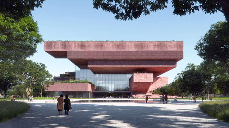 ODA + mecanoo propose design for floating guoshen museum in china