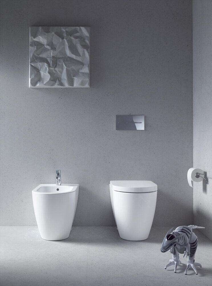 duravit’s hygieneflush pairs vortex power with antibacterial ceramic glaze