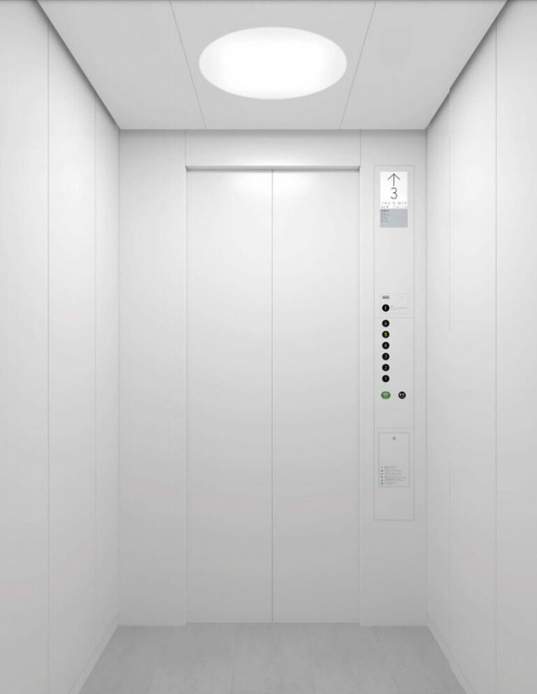 naoto fukasawa designs white light filled minimalist elevator for hitachi