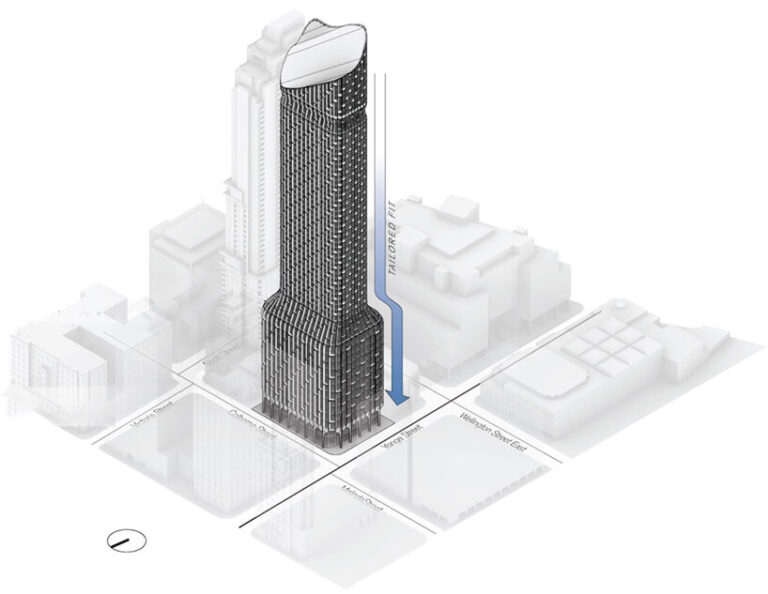 '55 yonge' by PARTISANS will mark a futuristic icon in downtown toronto