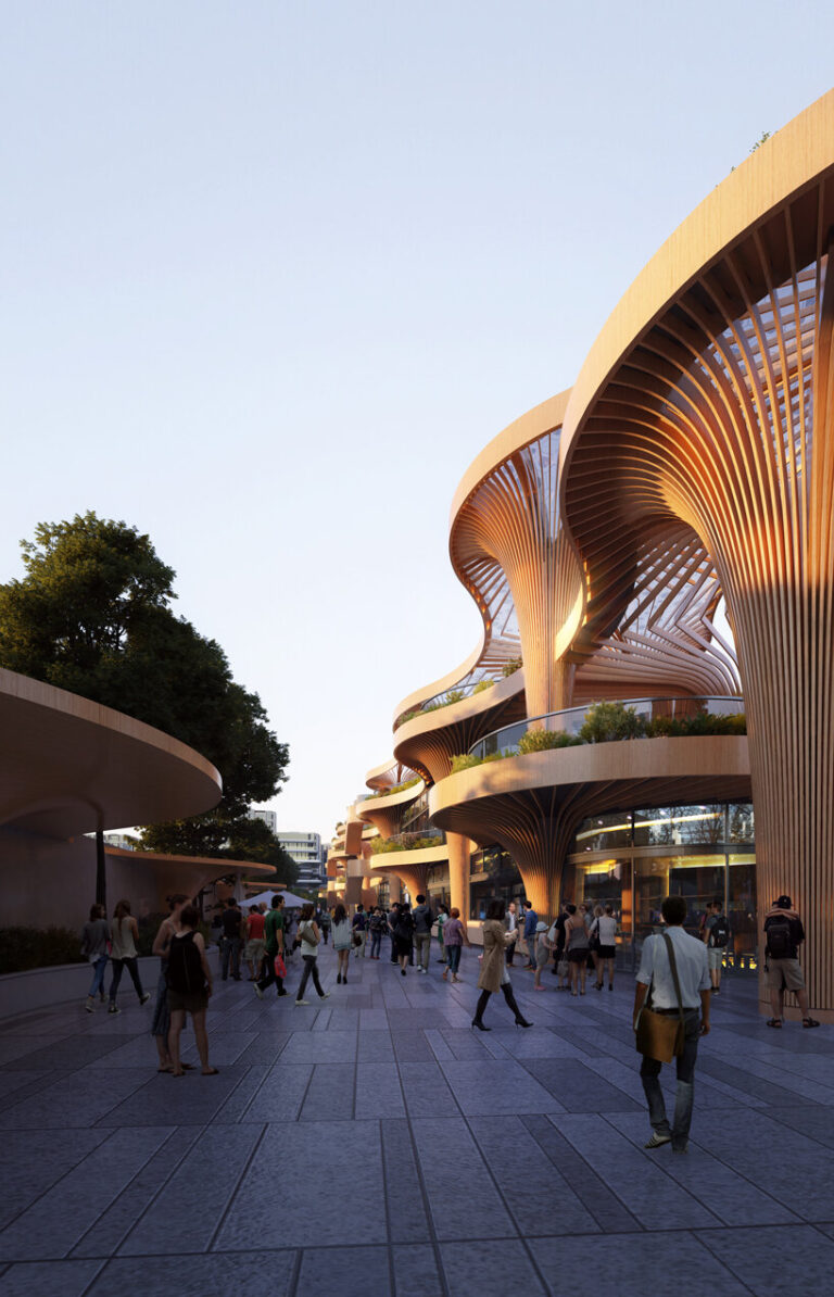 32 solar 'trees' form shanghai marketplace by koichi takada architects