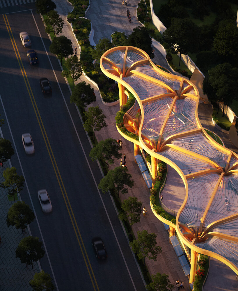32 solar 'trees' form shanghai marketplace by koichi takada architects
