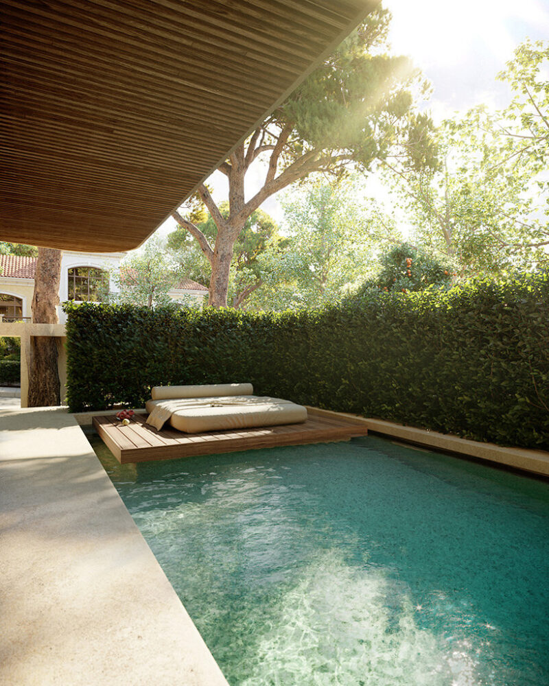 see-through pool casts rippling visuals in this greek residence by ...