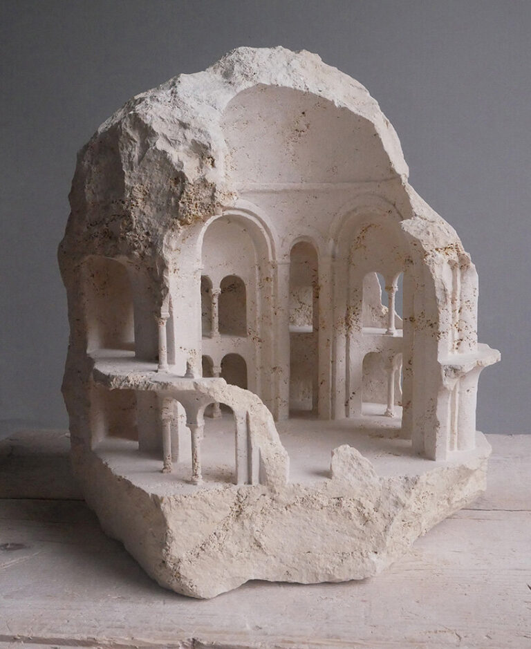 matthew simmonds carves miniature architectural sculptures from solid ...