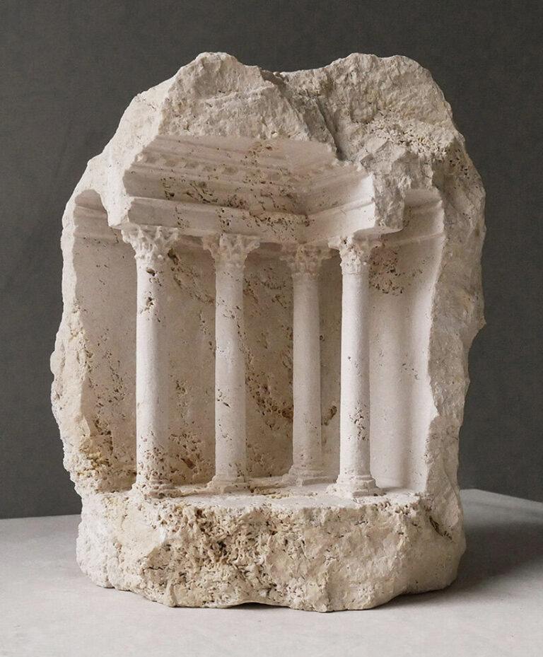 matthew simmonds carves miniature architectural sculptures from solid ...