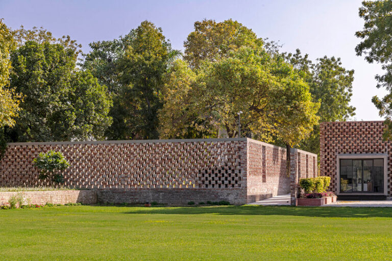 RLDA designs 'brick house' in new delhi with perforations and projections