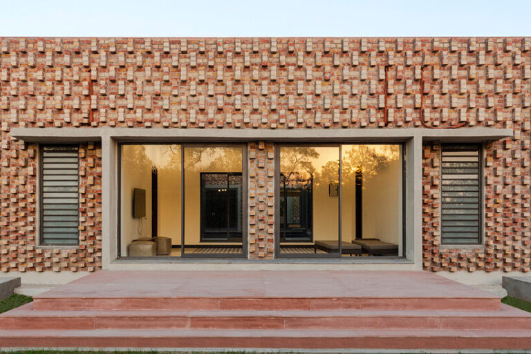 RLDA designs 'brick house' in new delhi with perforations and projections