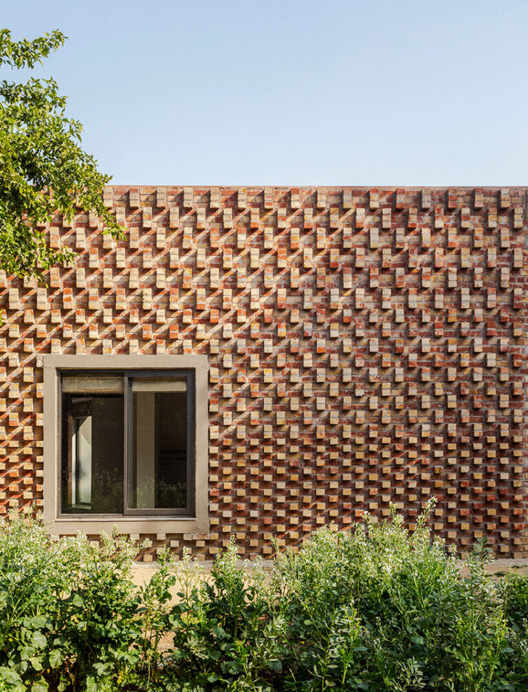 RLDA designs 'brick house' in new delhi with perforations and projections