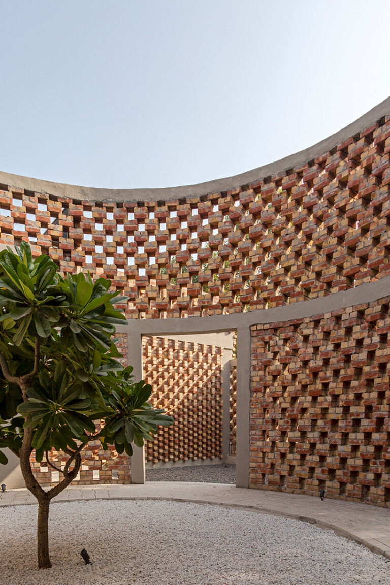 RLDA designs 'brick house' in new delhi with perforations and projections