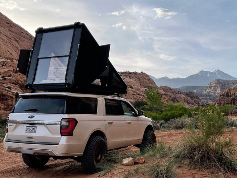 automobile camping: from collapsible A-frame tents to hard-sided carbon ...