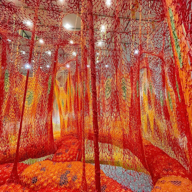 explore the largest crochet work by artist ernesto neto at museum of ...