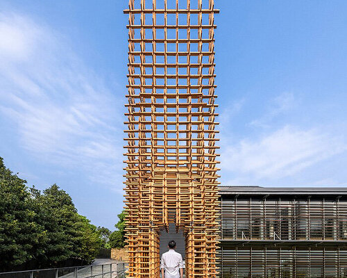 cheng tsung feng's installation uses more than 3000 slices of bamboo