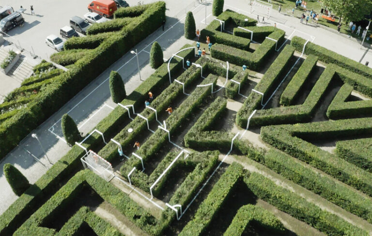 benedetto bufalino turns labyrinth into 3D football field LABY-FOOT