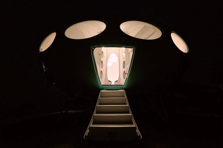 spend the night at a restored 1960s futuro house in somerset's marston park