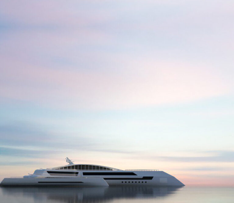 seaplane-like superyacht 'estrella' divides its hull wings into three ...