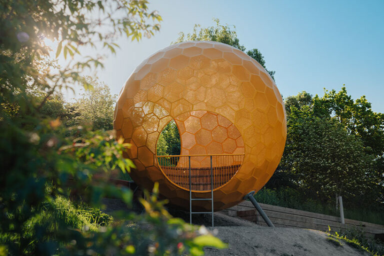 a stockholm park is dotted with playground spheres by andrénfogelström
