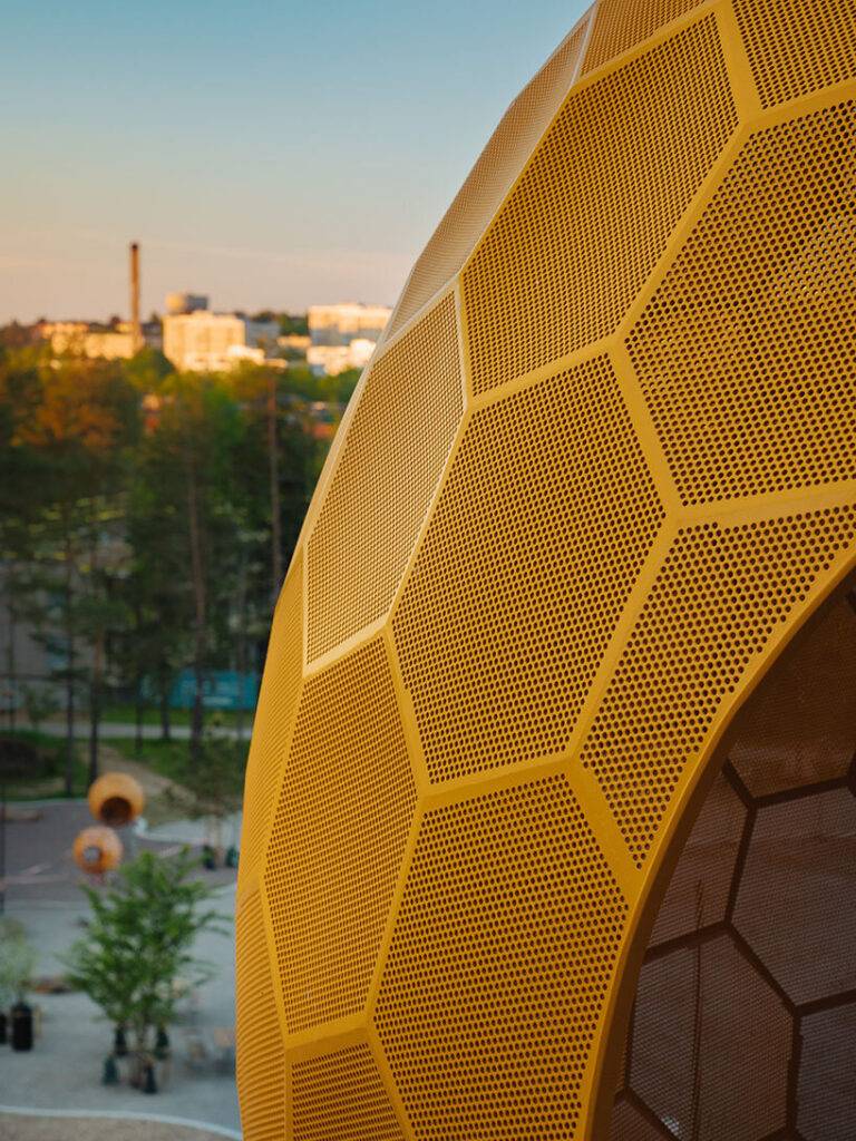 a stockholm park is dotted with playground spheres by andrénfogelström