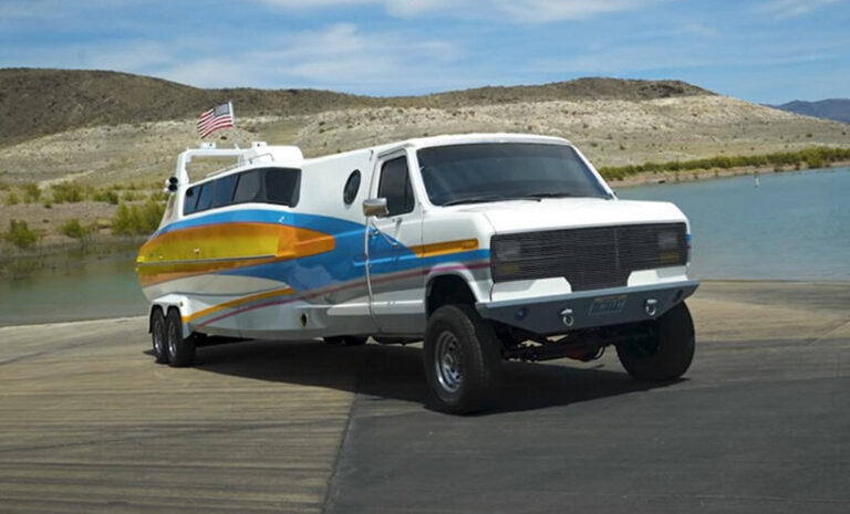 meet 'boaterhome': the rare half boat, half van hybrid from the 80s