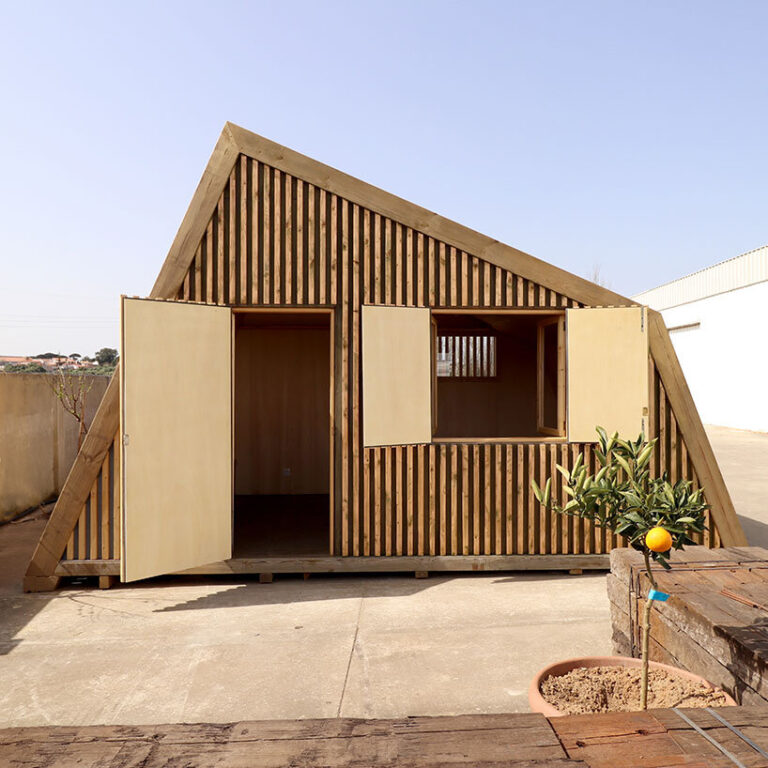 madeiguincho celebrates timber with simple geometry of its diagonal studio