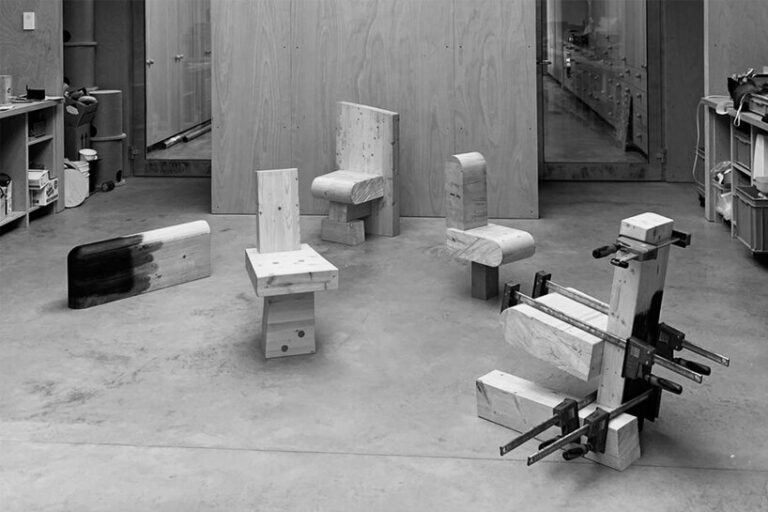 max lamb's 'glulam' chairs are compositions of laminated geometries