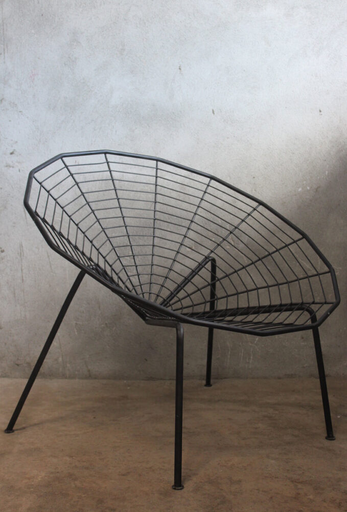 namit khanna was inpsired by the spider for this minimal black iron chair