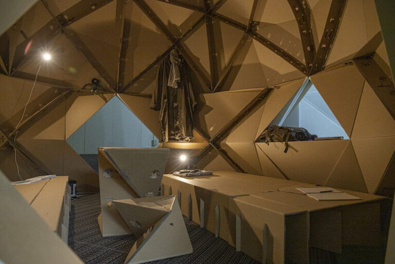 dan dan dome prefab cardboard tents provide lightweight, durable ...