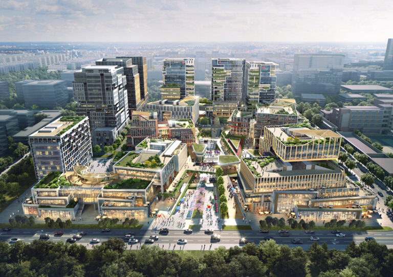 Aedas integrates corner office gardens into its shanghai golden union park