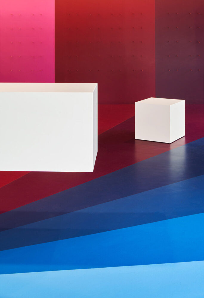 studio animal completes rainbow-hued 'spectrum' store in barcelona