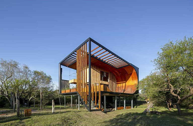 this 100% sustainable skatehouse is a fusion of house and skate park