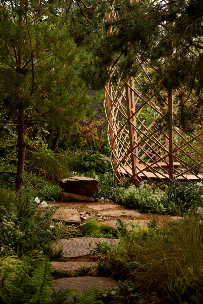 xylotek designs five bamboo towers at the 2021 RHS chelsea flower show