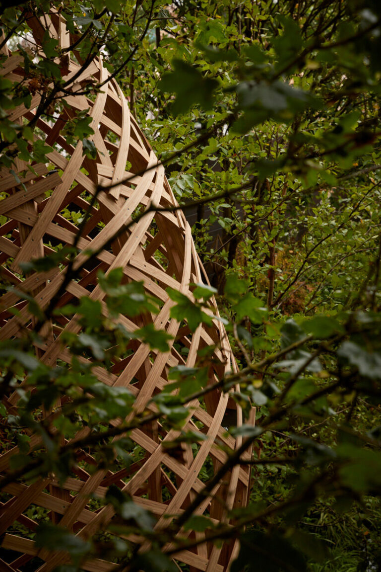 xylotek designs five bamboo towers at the 2021 RHS chelsea flower show