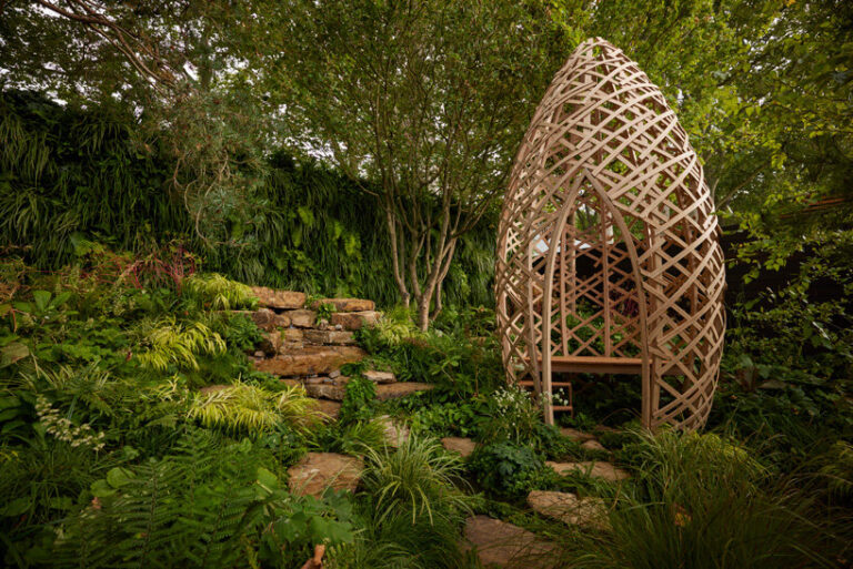 xylotek designs five bamboo towers at the 2021 RHS chelsea flower show