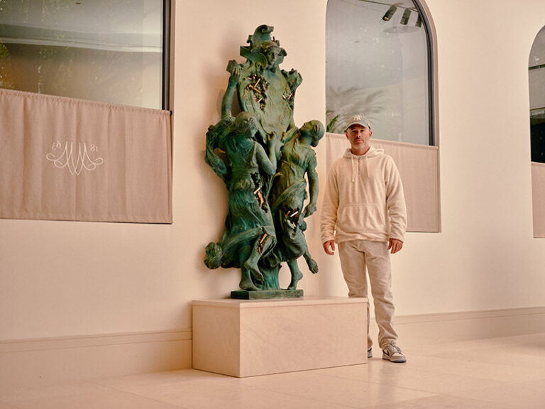 daniel arsham revives renowned bronzes in eroded sculptures