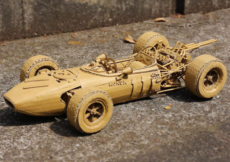 monami ohno carves out cardboards to form astonishing intricate sculptures