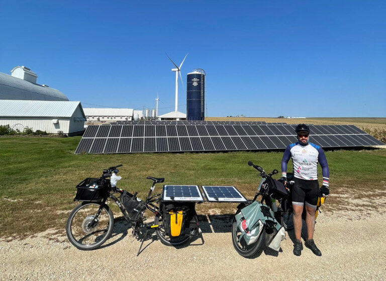 record holder sushil reddy is riding a solar powered e-bike across the US