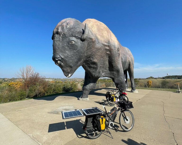 record holder sushil reddy is riding a solar powered e-bike across the US