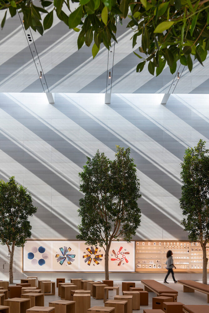 foster + partners unveils airy, light-filled apple at the grove store ...