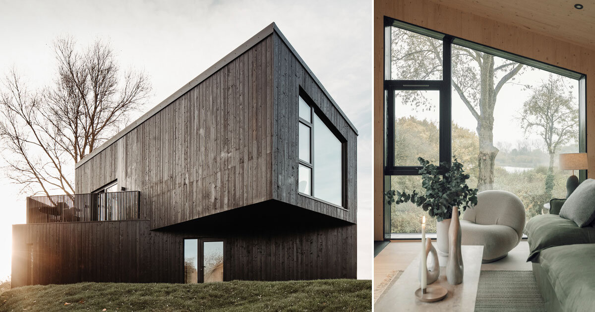 koto design completes cantilevered 'falcon house' in the cotswolds
