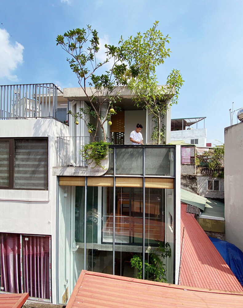 TH house by ODDO architects is a narrow five-storey residence in hanoi