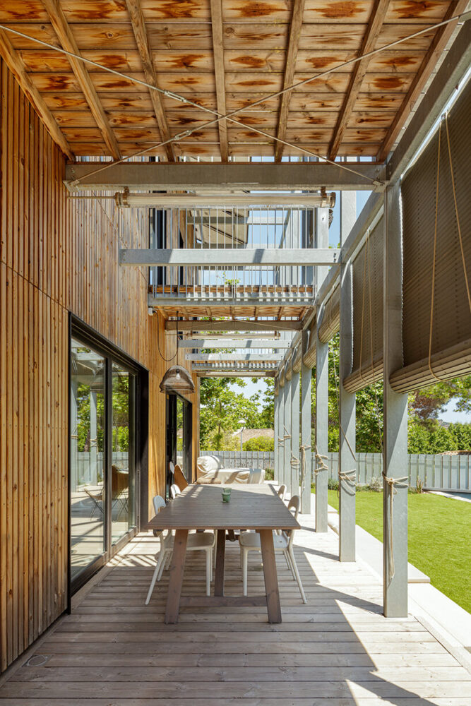 near barcelona, SUMO architects wraps 'BE house' with operable shading