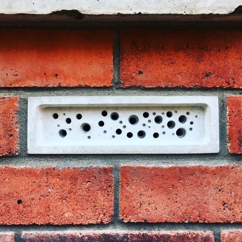 multi-purpose bee bricks with tiny holes provide shelter for solitary bees