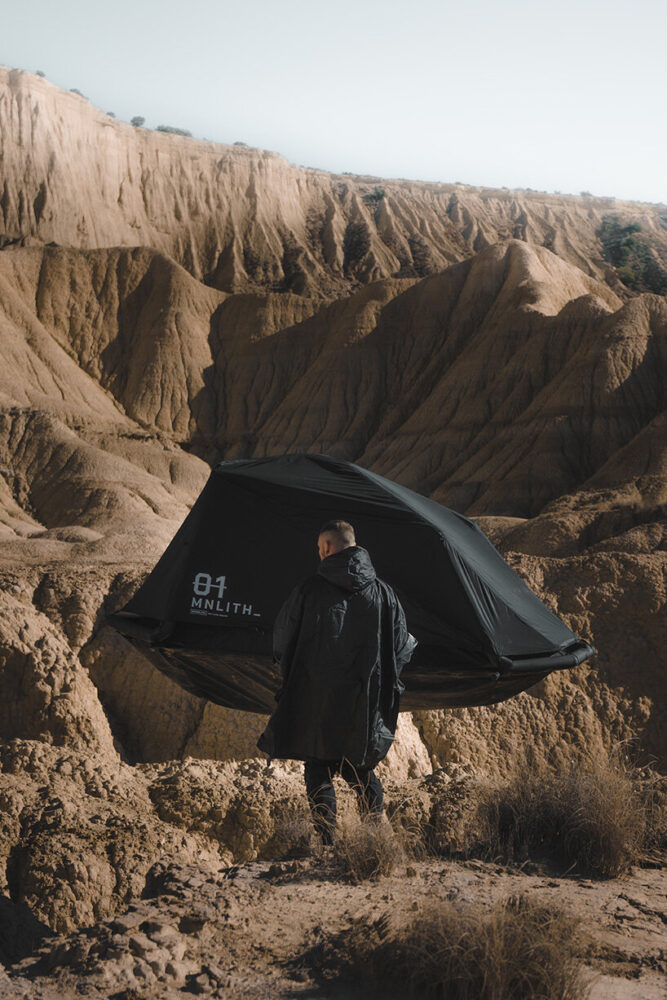 exod's monolith is a one-person hanging inflatable tent