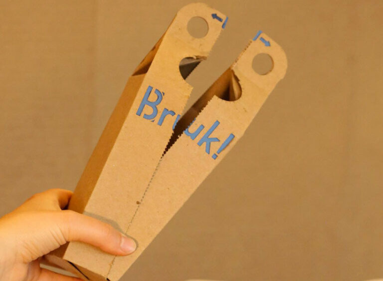 bruk cartons split open to make paper and plastic easier to recycle