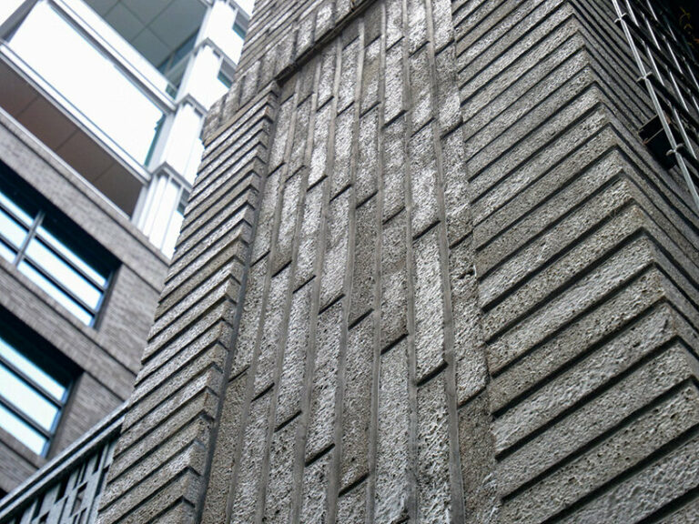 the west, a building in new york with a recycled-brick façade