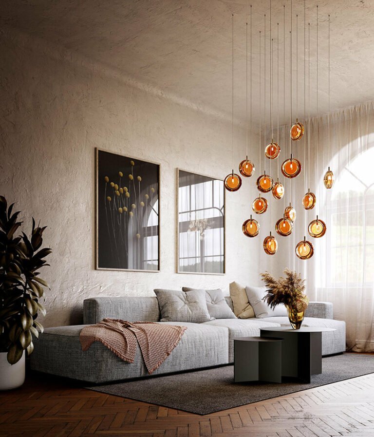 BOMMA aligns hand-blown glass lights into hypnotizing star constellations