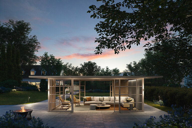 kettal takes the lounge coziness outdoors with free-flowing pavilion H