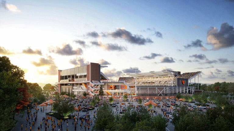 oregon state stadium by populous + SRG honors north pacific landscape