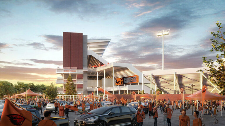 oregon state stadium by populous + SRG honors north pacific landscape