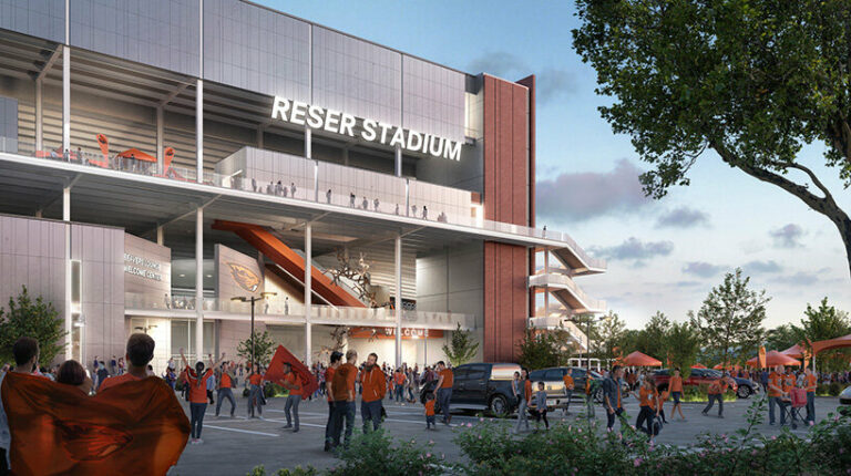 oregon state stadium by populous + SRG honors north pacific landscape
