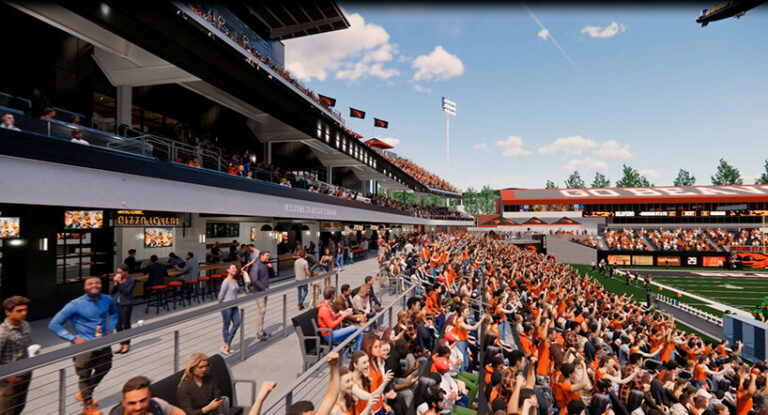 oregon state stadium by populous + SRG honors north pacific landscape